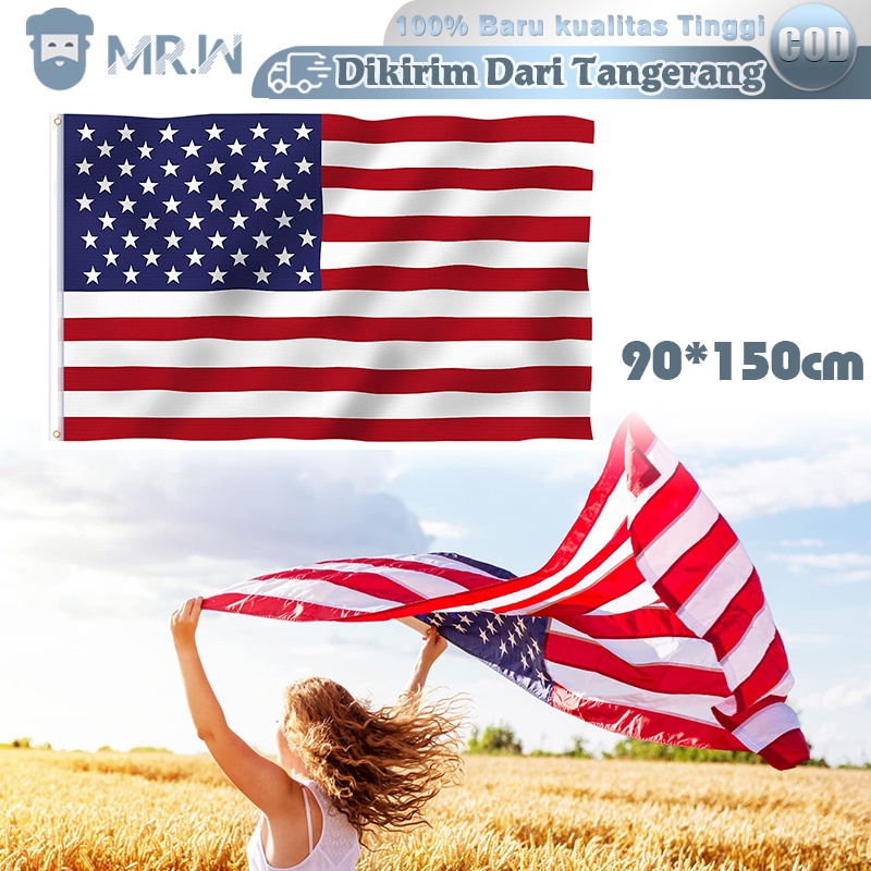 Jual 150cm X 90cm Bendera American Flag Amerika Ukuran Besar American ...