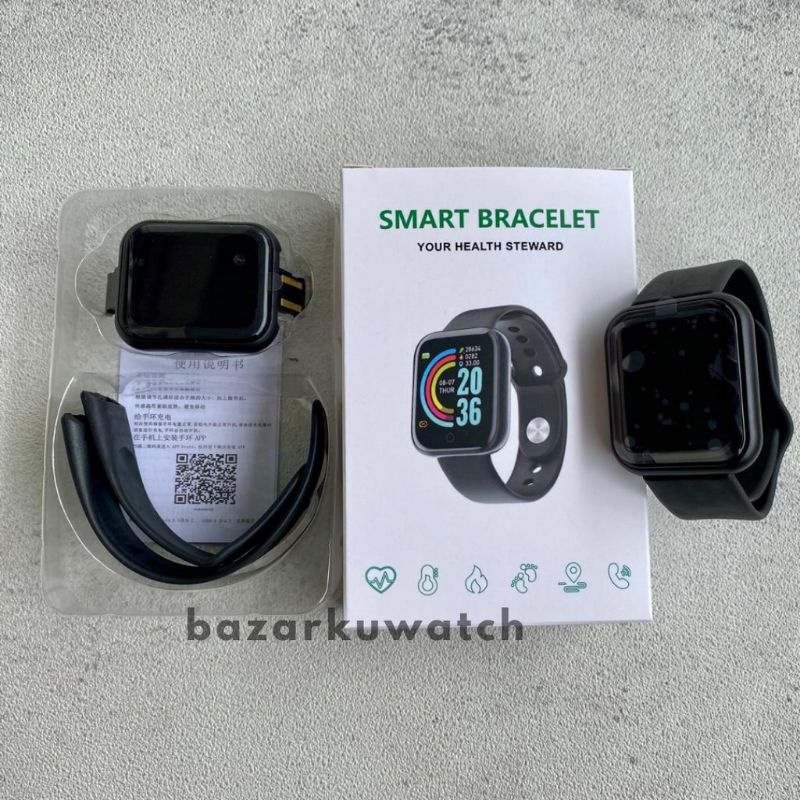 Jual smart watch jam tangan kesehatan model gelang kotak smartband ...