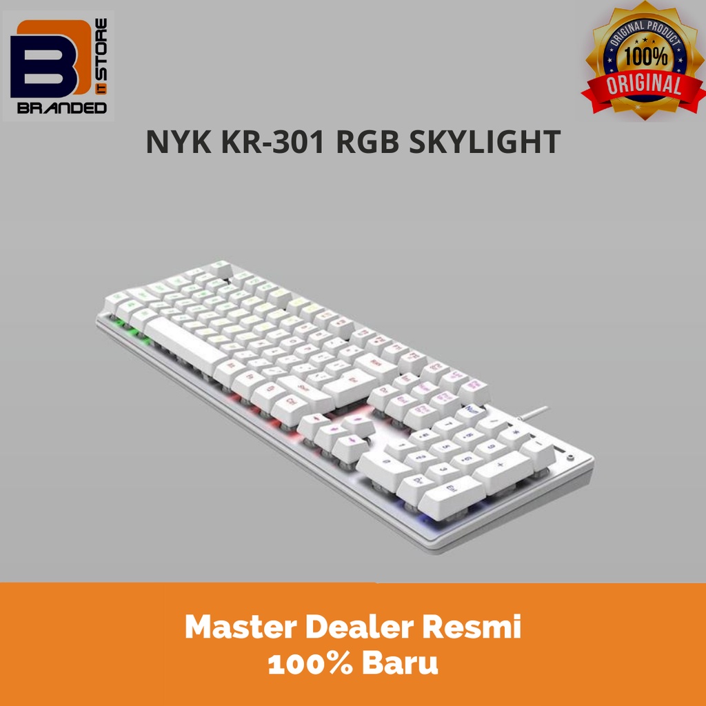 Jual NYK KR301 / KR-301 Skylight White / underglow RGB Gaming Keyboard ...