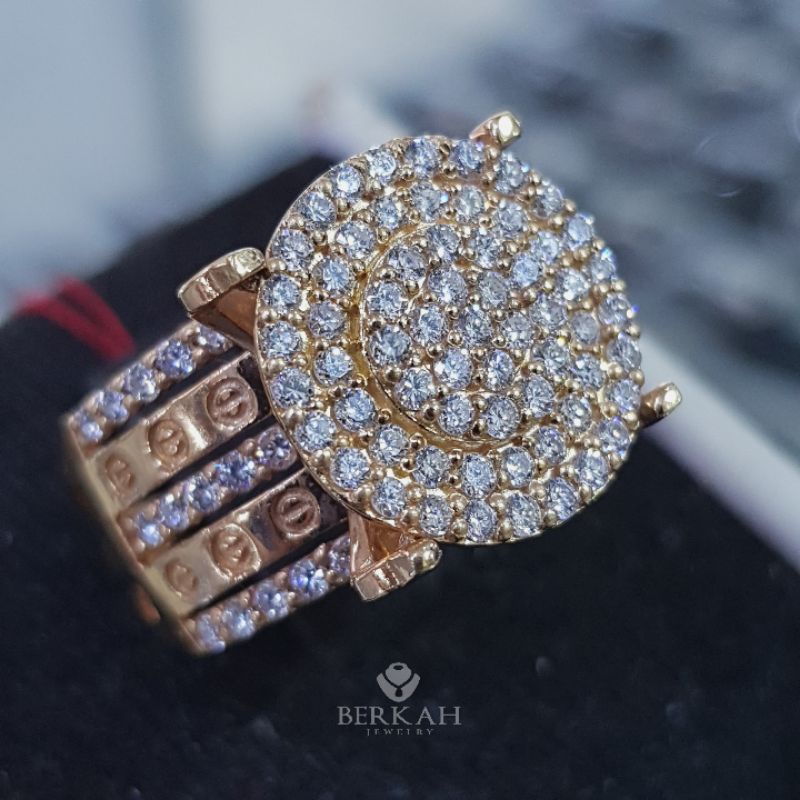 Jual Cincin emas 700 berlian 1,20 carat asli natural diamond ...