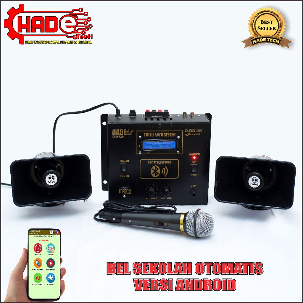 Jual BEL SEKOLAH/PABRIK TEMPEL OTOMATIS VERSI ANDROID 2 SPEAKER LENGKAP ...