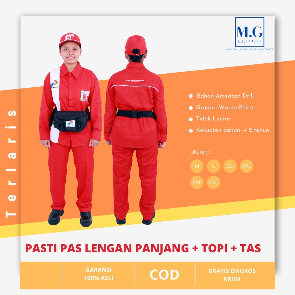 Jual SERAGAM SPBU PERTAMINA PASTI PAS LENGAN PANJANG+TOPI+TAS | Shopee ...