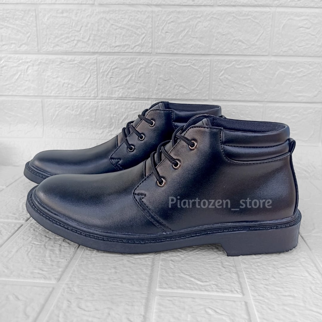 Jual sepatu pdh pria paskibra tni polri security warna hitam doff kulit ...