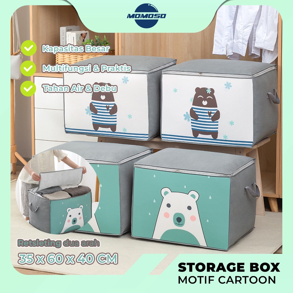 Jual MOMOSO Storage Box Motif Cartoon/Tempat Penyimpanan Multifugsi ...