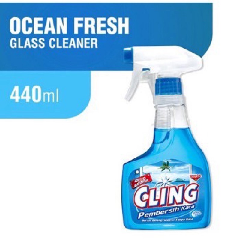 Jual Cling Pembersih Kaca Ocean Fresh Botol Spray 440ml | Shopee Indonesia