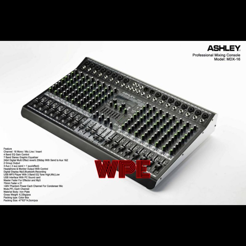 Jual mixer audio ashley mdx16/ashley mdx 16 original 16 channel ...