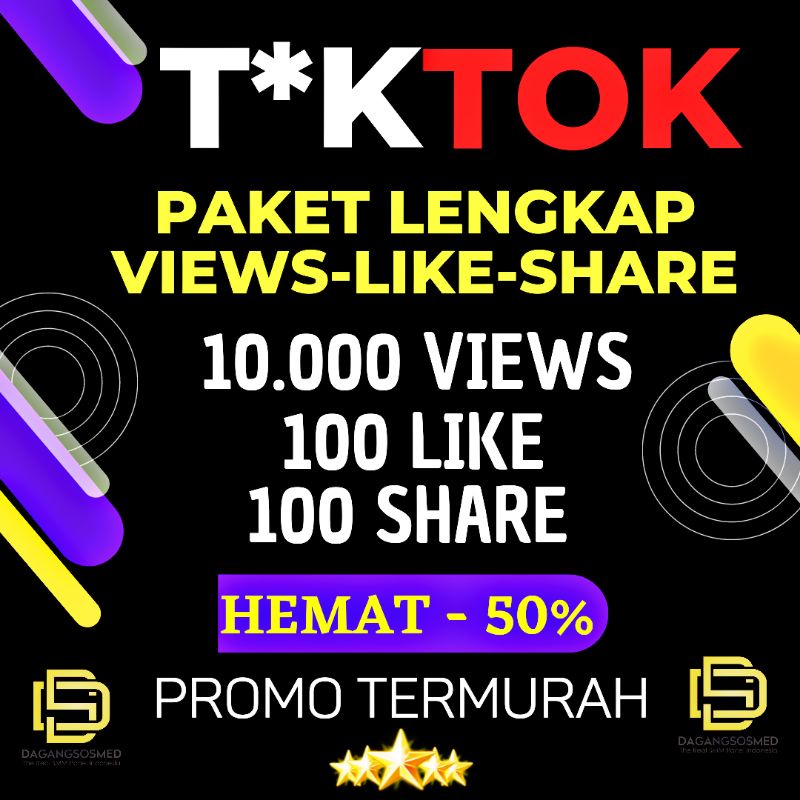 Jual [PROMO TERMURAH] TIK-TOK PAKET BOOSTING FYP | T*KTOK VIEWS-LIKE-SHARE | Shopee Indonesia