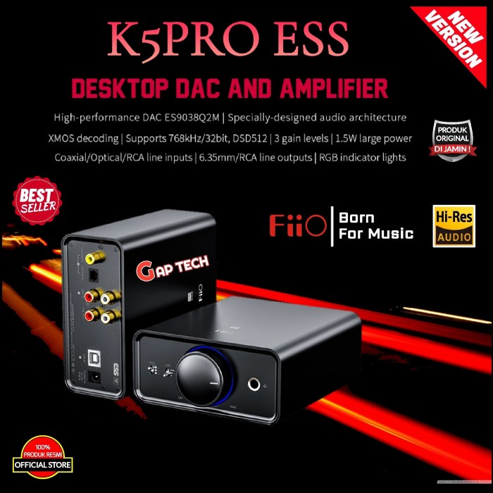 Jual Ampli Fiio K5 Pro / K5Pro / K 5 Pro Desktop Dac And Amplifier Original | Shopee Indonesia