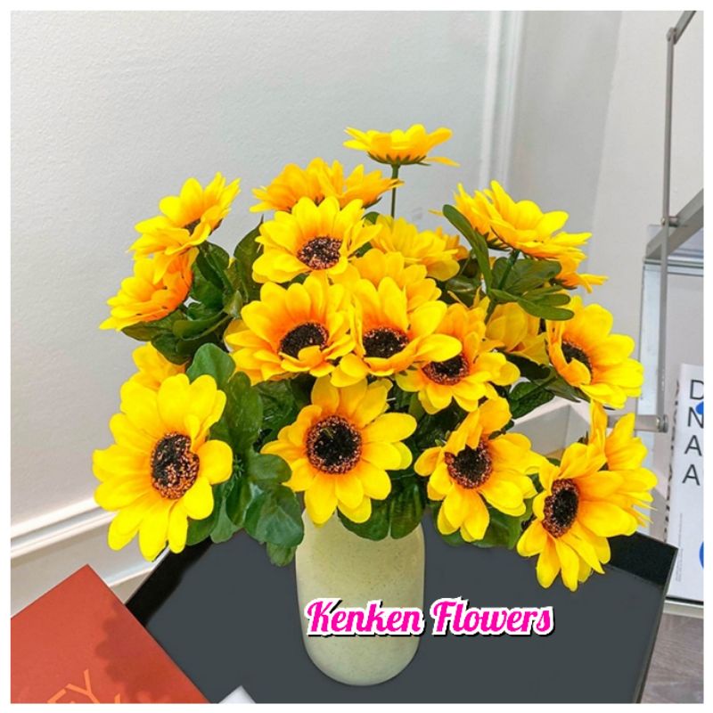 Jual Bunga Matahari Tangkai X7 Cantik Dekorasi | Shopee Indonesia
