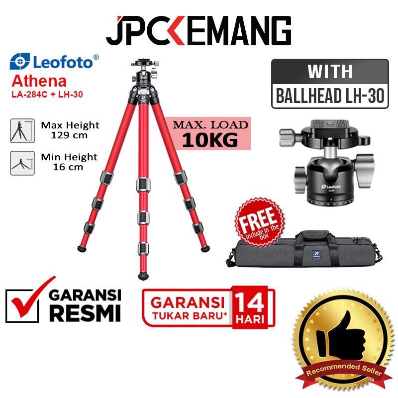 Jual Leofoto LA-284C + LH-30 Carbon Fiber Tripod Athena Series Leofoto LA-284 C + LH30 Garansi ...