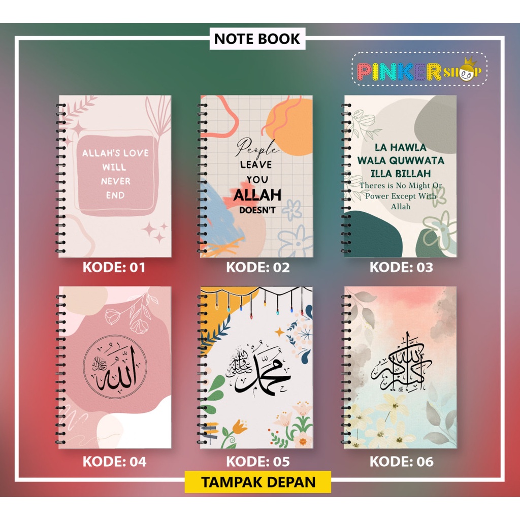 Jual (NS-003) BUKU TULIS NOTEBOOK ISLAMI SPIRAL POLOS / GARIS | Shopee ...