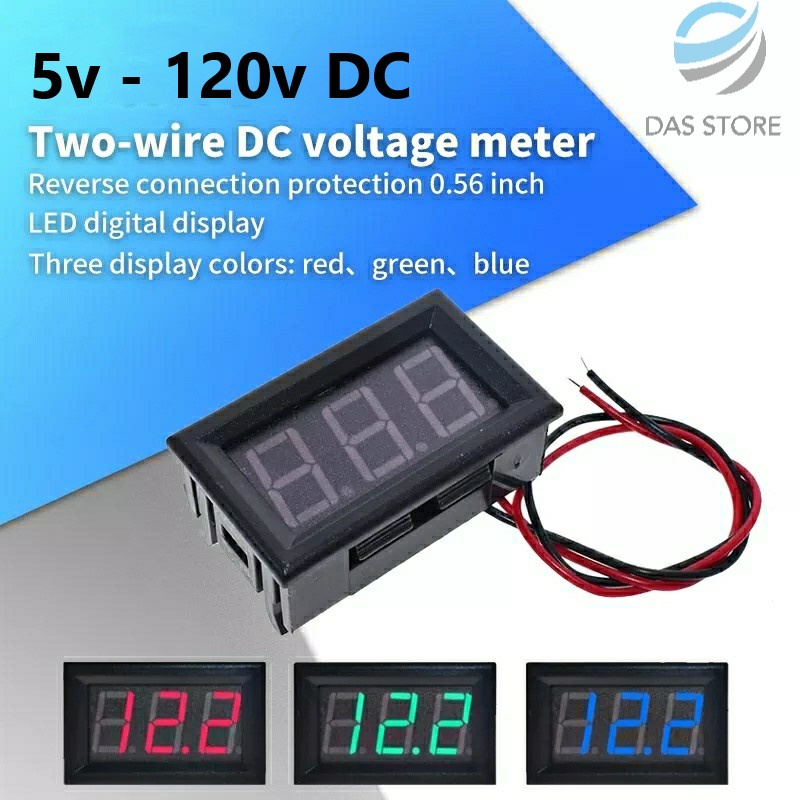 Jual Voltmeter DC 0.56 inch DC 4.5V 30V 120V Mini Digital Volt Meter 2 ...