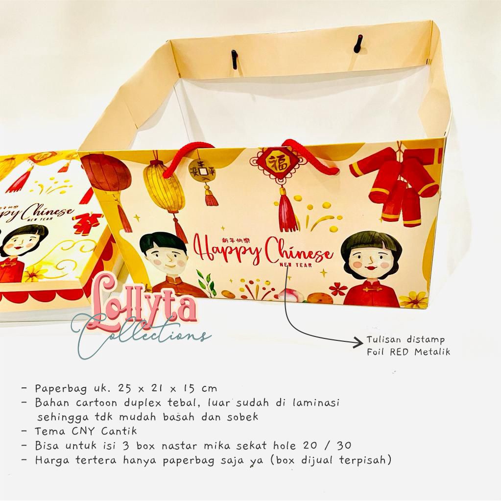 Jual Paperbag size 25 x 21 x 15 cm CNY / Imlek Tema Congsam Boy & Girl ...