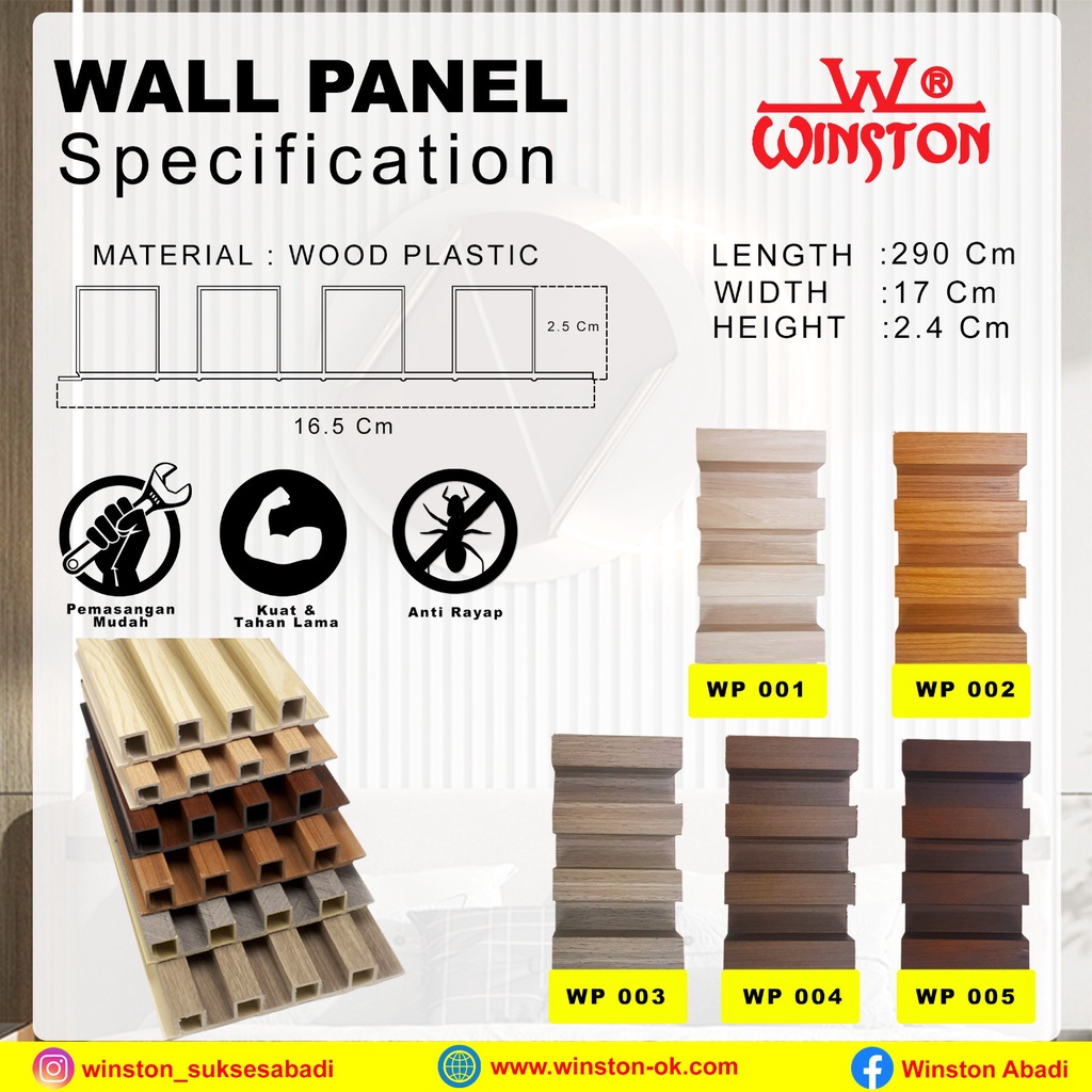 Jual KISI - KISI WPC / WALL PANEL Panelot MERK WINSTON PALING MURAH ...