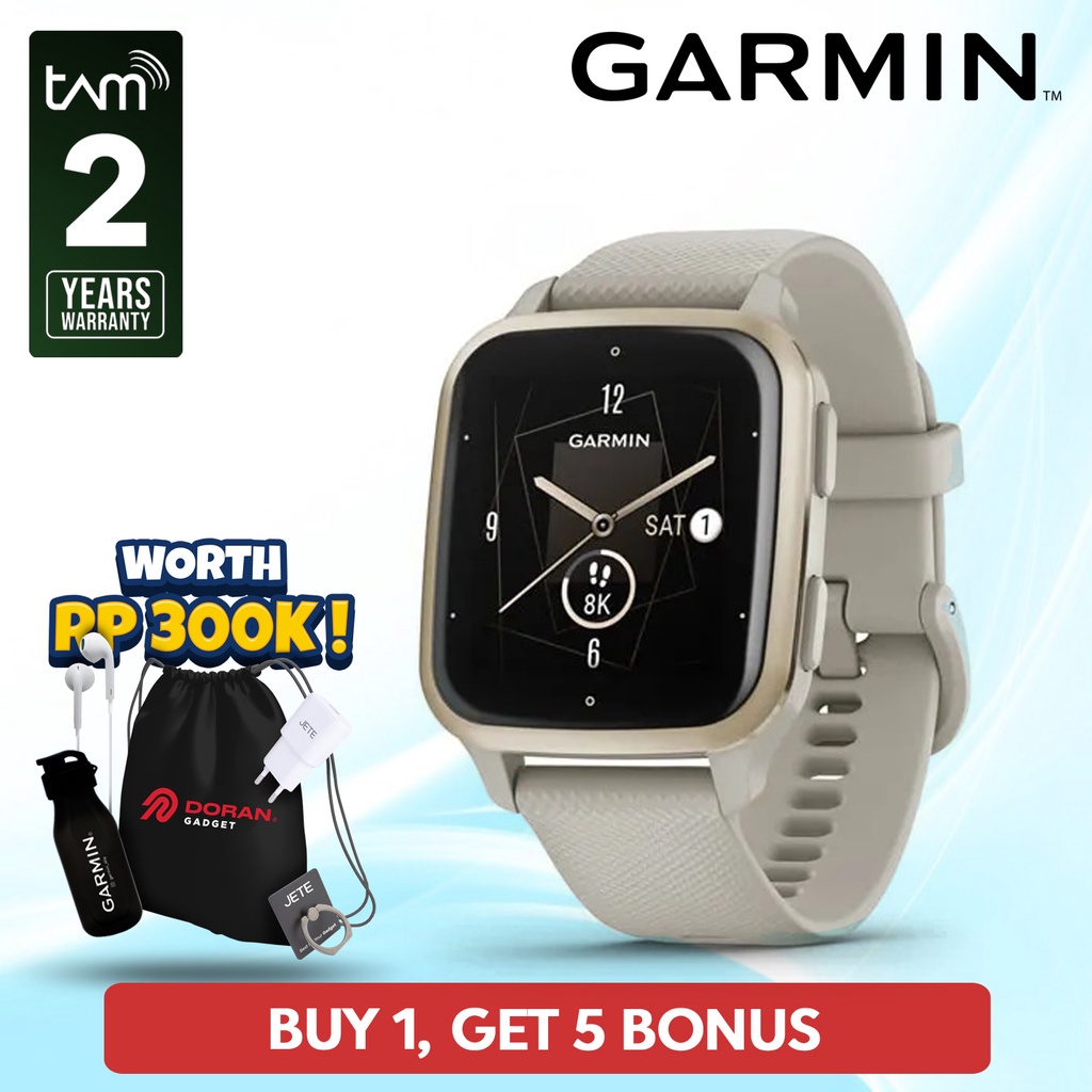 Jual Garmin Venu Sq2 | Garmin Venu Sq 2 Music French Gray Cream Gold Garansi TAM 2 Tahun ...