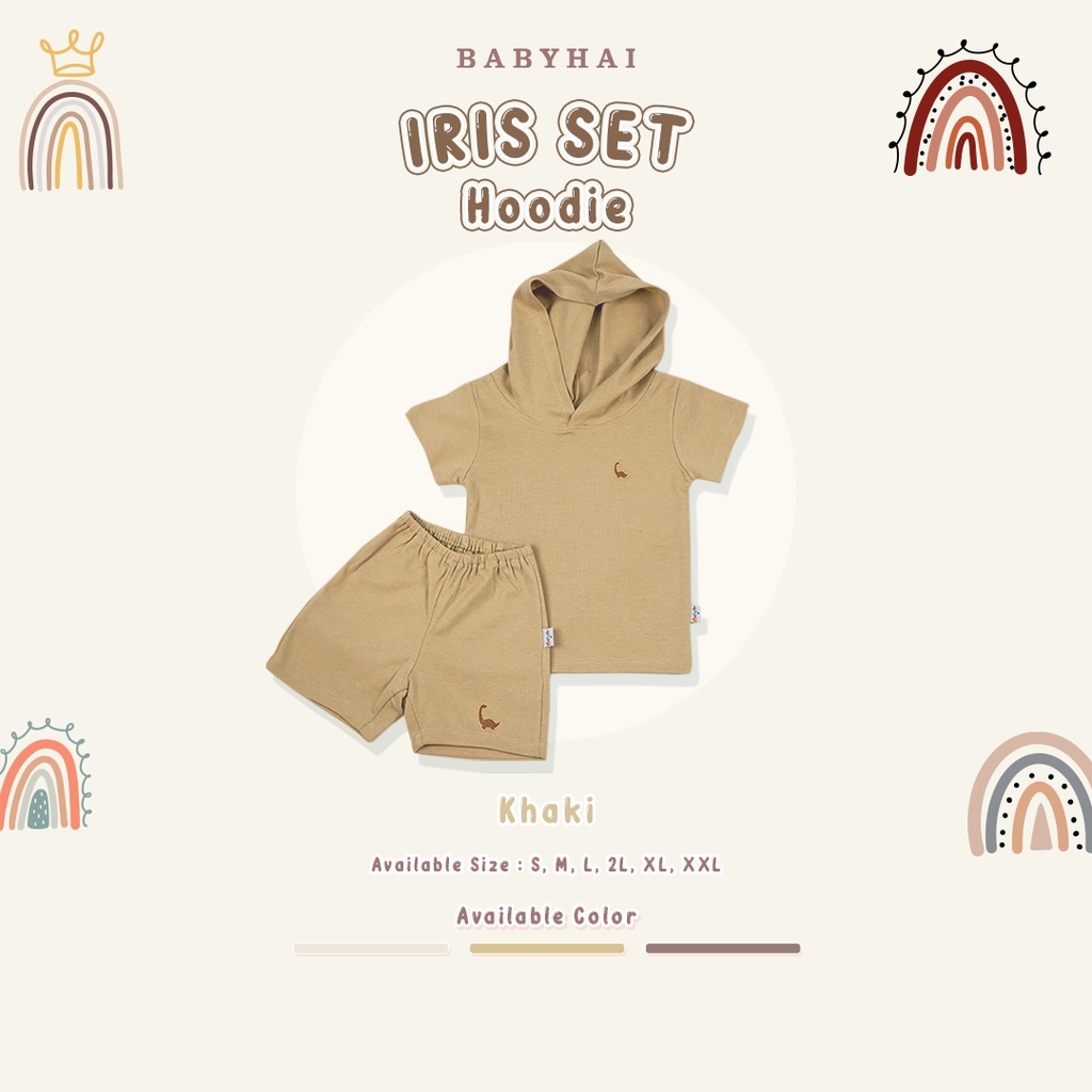Jual BABY HAI Iris Set Setelan Hoodie Baju Pendek Celana Pendek - Seri Coklat | Shopee Indonesia