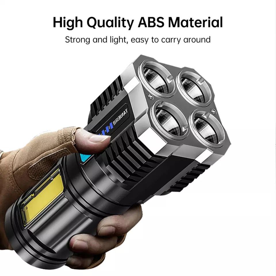 Jual SENTER 4 LED 48W + COB 20W / SENTER LED JARAK JAUH / RECHARGEABLE ...