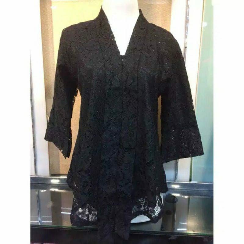 Jual KEBAYA ATASAN HITAM BROKAT WANITA REMAJA UKURAN JUMBO 3L SAMPAI 4L ...
