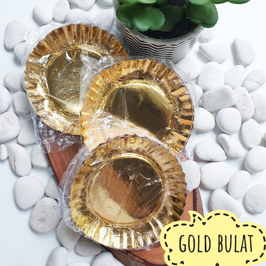 Jual Piring Kue Ultah Tart Cake Kertas Bulat Kotak Silver Gold 1 Pack isi 10 pcs | Shopee Indonesia