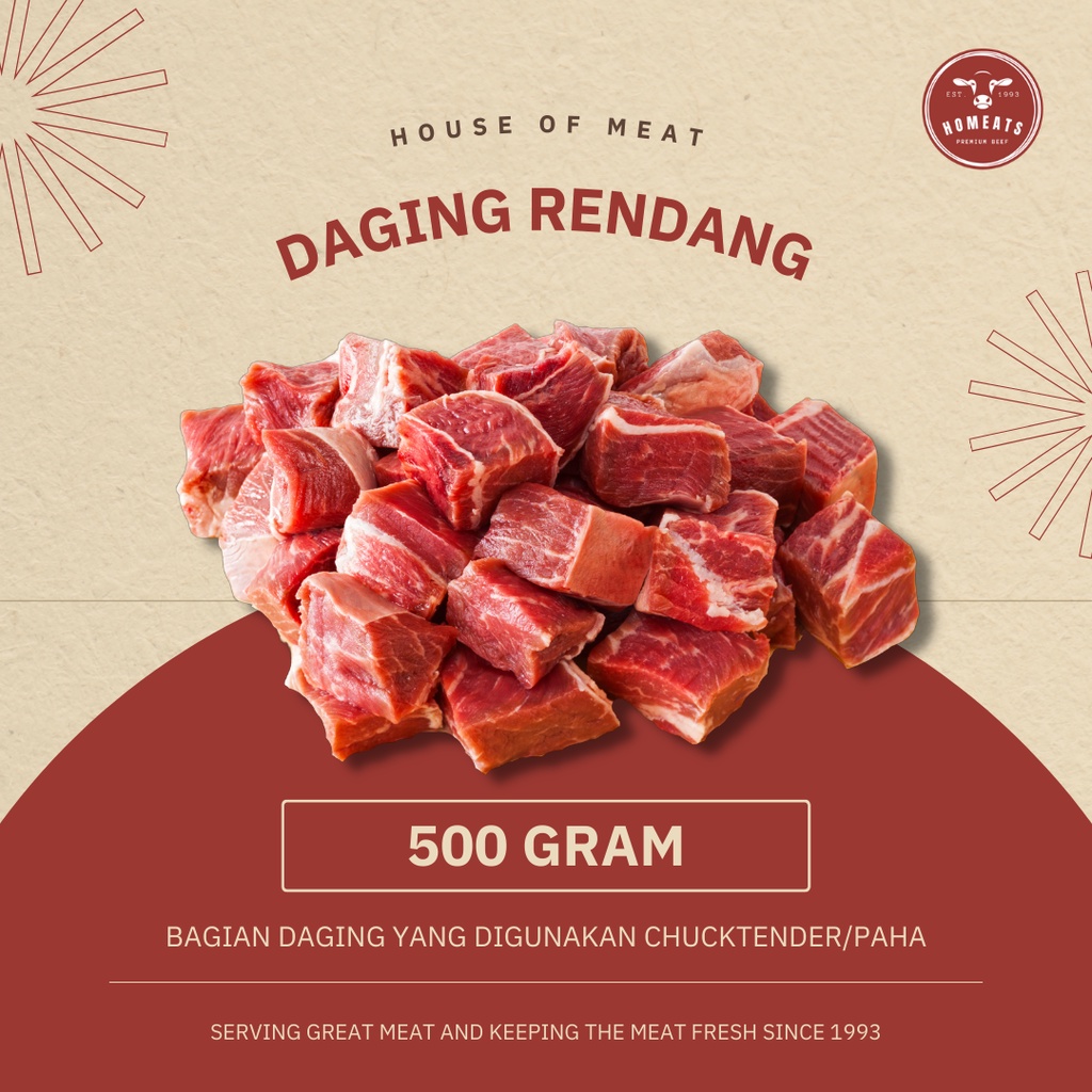 Jual Daging Rendang Special Kemasan 500 Gram Potongan Halal Low Fat ...