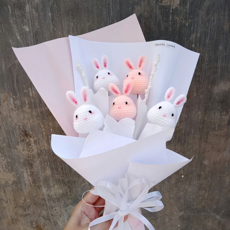 Jual CUBBY BUNNY AMIGURUMI BOUQUET | BUKET KELINCI CUBBY RAJUT ...
