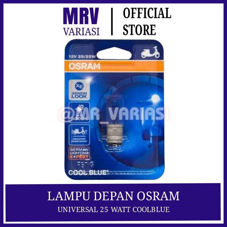 Jual OSRAM Cool Blue H6 Kaki 1 12 volt 25 Watt Lampu Depan Halogen Motor Bebek Dan Matic ...