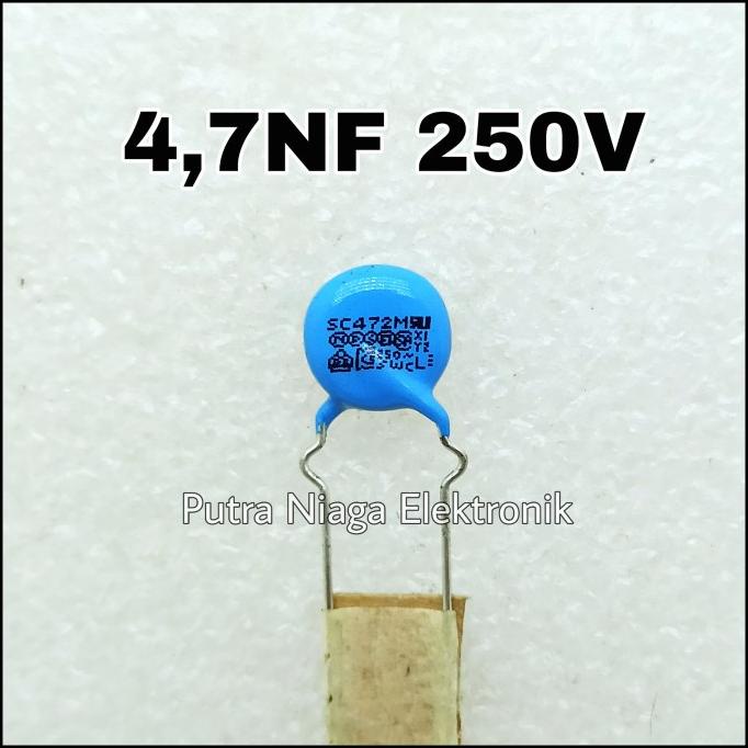 Jual Kapasitor 4,7NF 250V 4N7 X1 Y1 Ceramic 4N7NF kode 472 250 Volt ...