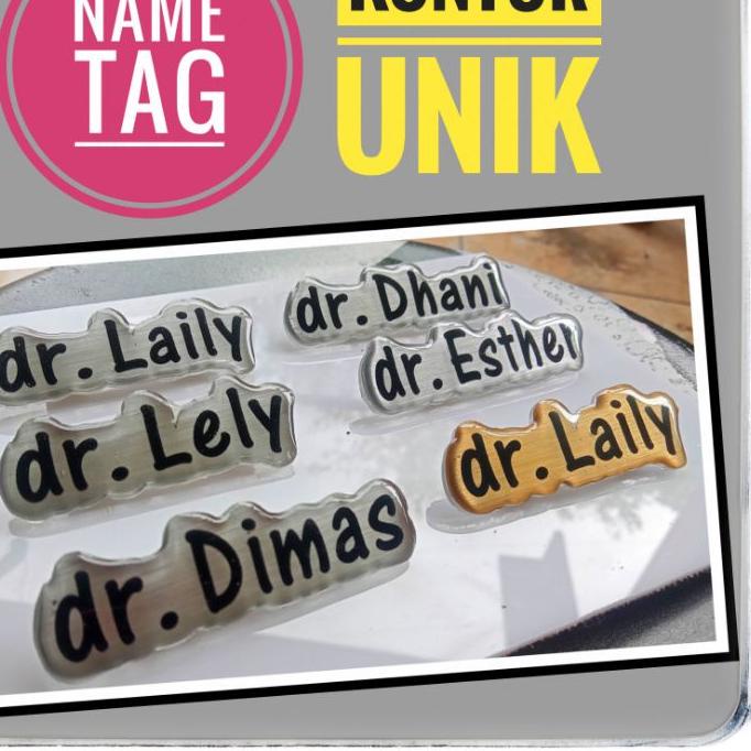 Jual Trendy Name Tag Kontur Unik - Peniti - Magnet | Shopee Indonesia