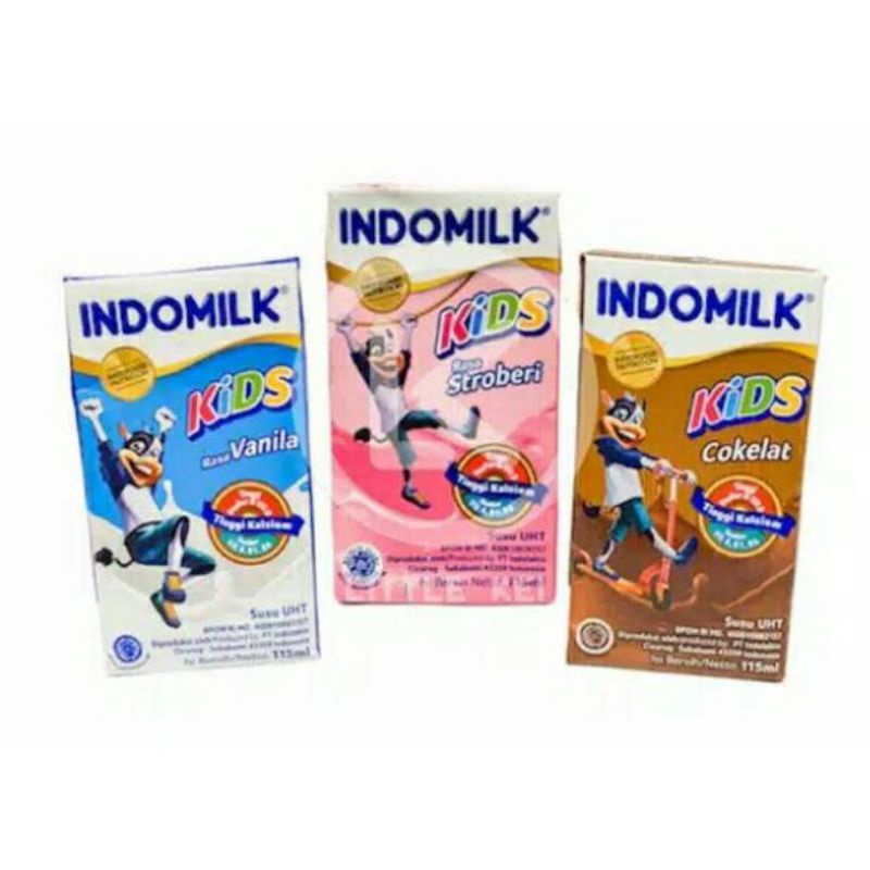 Jual Indomilk Kids Susu UHT Coklat || strawberry || vanila - Netto 115 ml | Shopee Indonesia