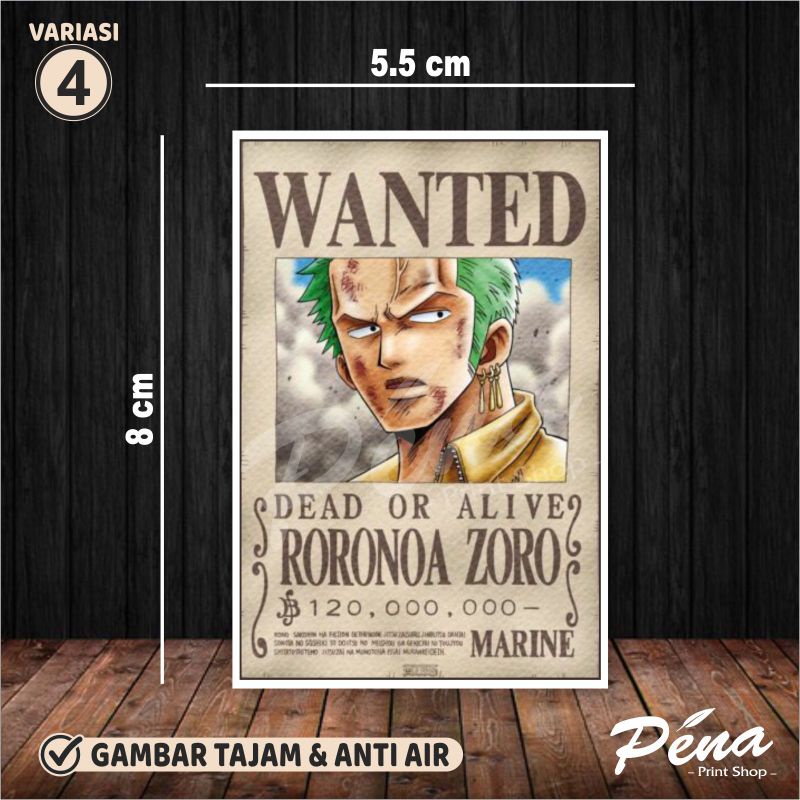 Jual Sticker Stiker One Piece Wanted / Stiker Wanted One Piece / One ...