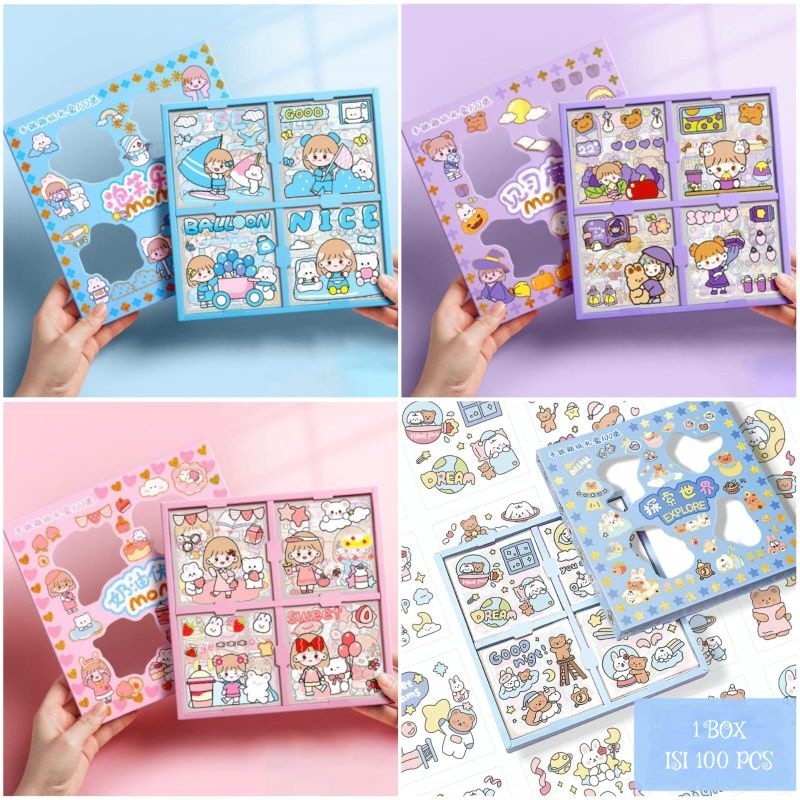 Jual PAKET BOX STICKER SENMU V3 MODEL LITTLE GIRL IMUT LUCU STICKER ...