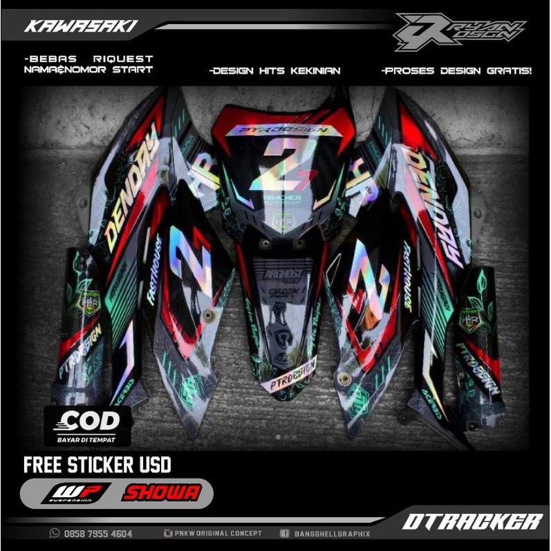 Jual decal dtracker full hologram desain bisa custom | Shopee Indonesia