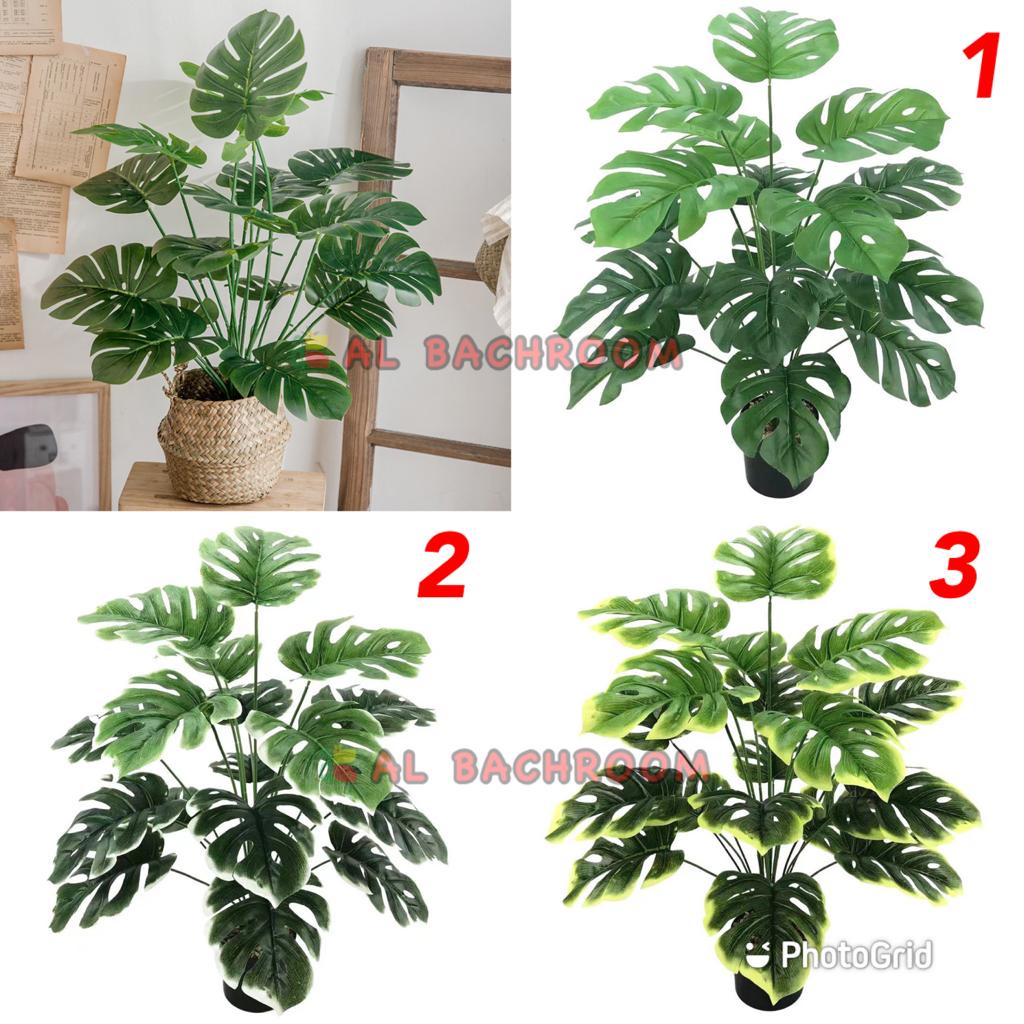 Jual TANAMAN ARTIFICIAL MONSTERA BUNGA PLASTIK DEKORASI POJOK RUANG ...