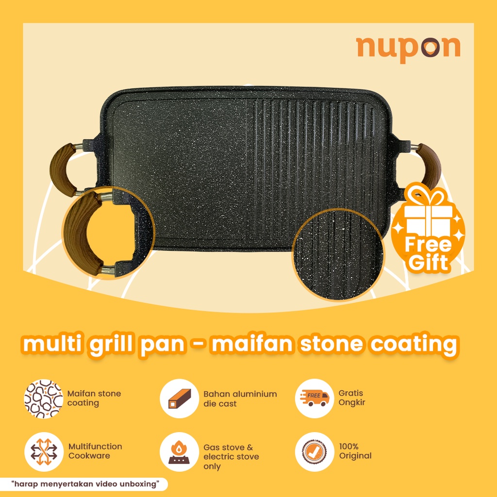 Jual NUPON - Panci Grill Pan Panggangan Anti Lengket - Alat Masak ...