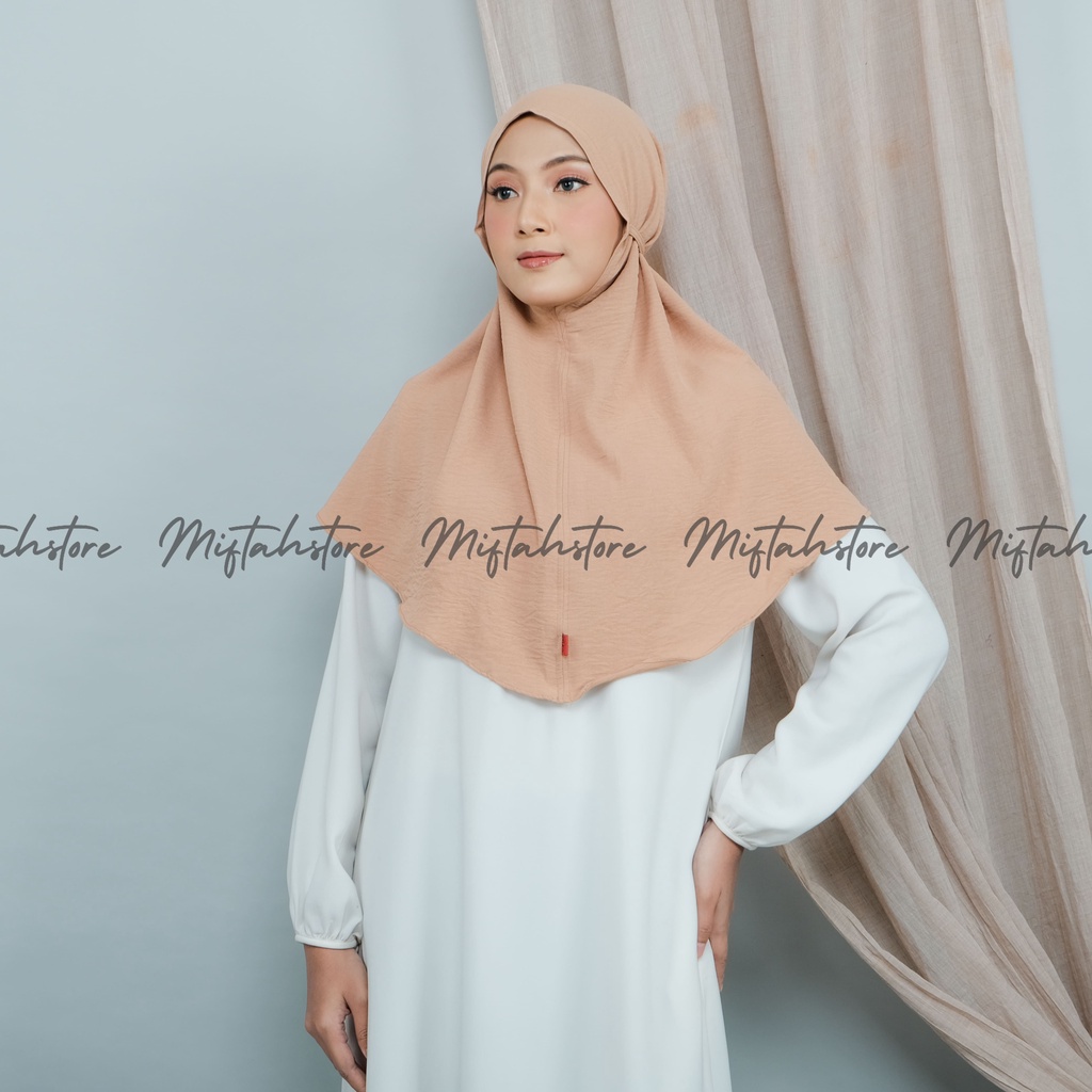 Jual HOT SALE!!! Hijab Bergo Non Ped Crinkle Airflow Premium Original MIFTAH Size (L) | Shopee ...