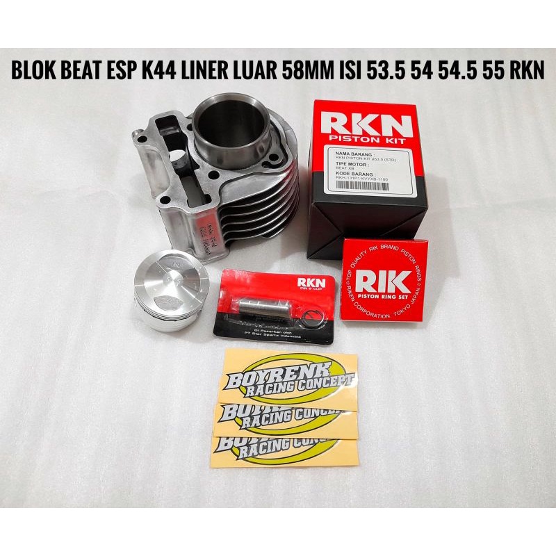 Jual PAKET BORE UP BLOK BEAT ESP K44 LINER LUAR 58 ISI PISTON 53.5|54 ...