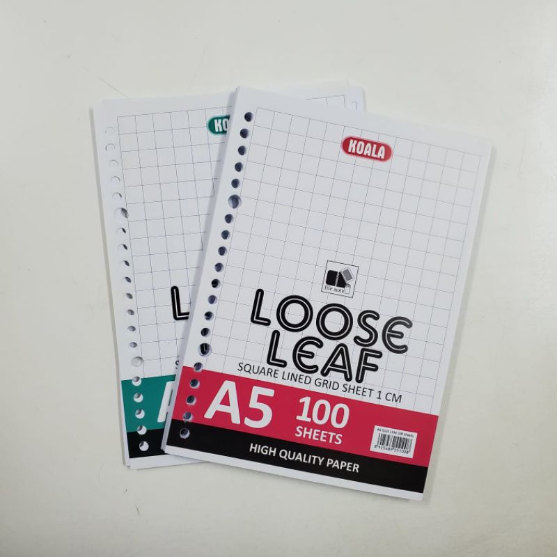 Jual LOOSE LEAF A5 DAN B5 KOTAK BESAR DAN KOTAK KECIL ISI 50 DAN 100 LEMBAR | Shopee Indonesia