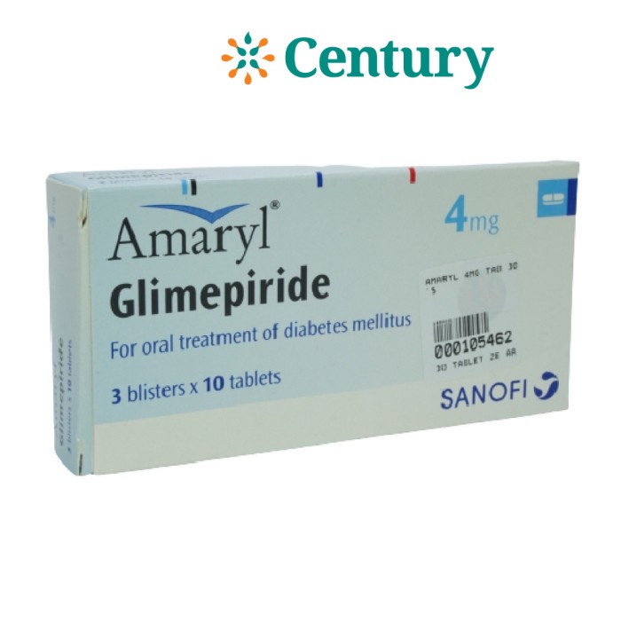 Jual AMARYL 4MG 1 STRIP ISI 10 TABLET / GLIMEPIRIDE / OBAT DIABETES ...