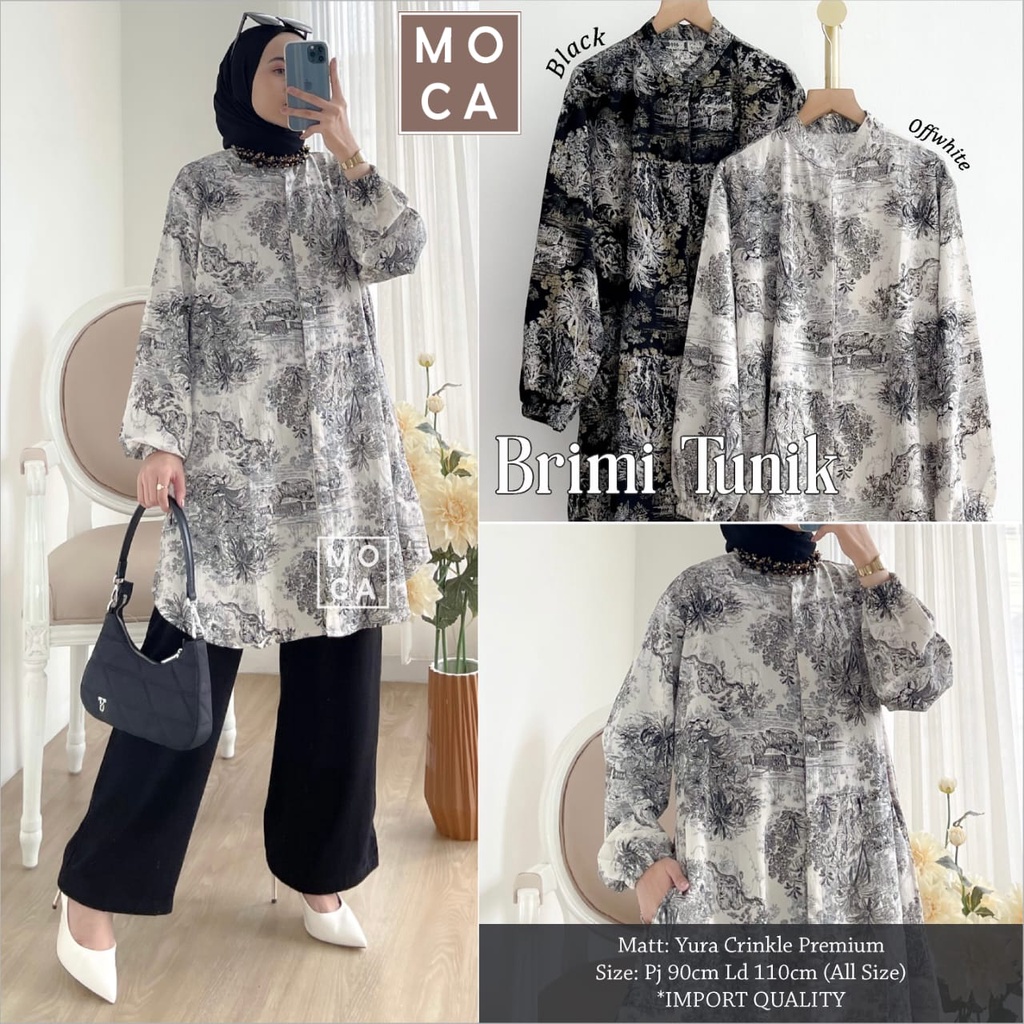 Jual Brimi Tunik by Moca Ld 110 Allsize Tunik Wanita Bahan Yura Crinkle ...