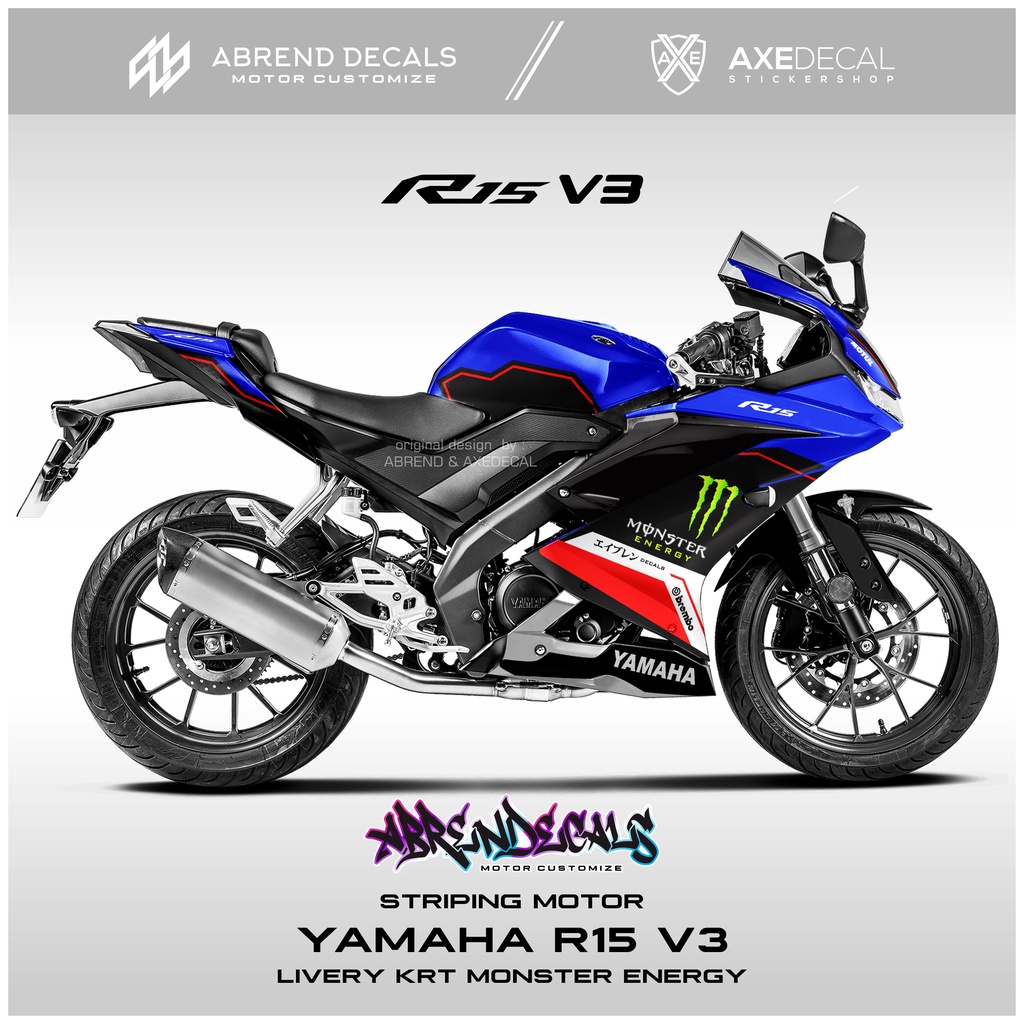 Jual Striping R15 v3 Livery KRT ME Racing / Stiker Motor Yamaha R15 V3 ...