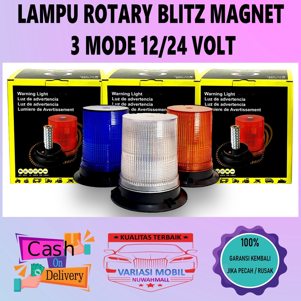Jual Lampu Led Rotary Rotari Mobil Truk Alat Berat 3 Mode 12 Volt 24 ...