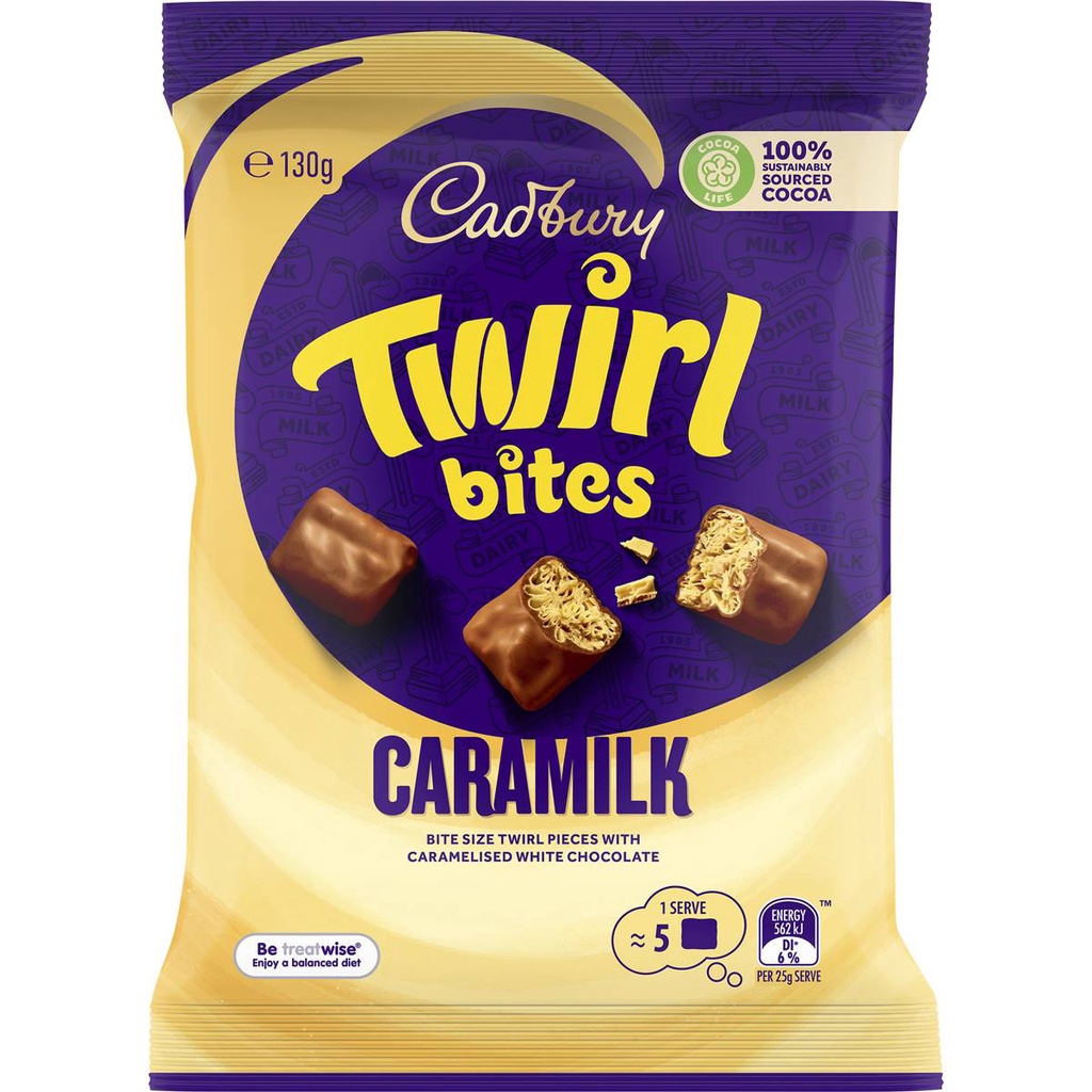 Jual Cadbury Caramilk Twirl Bites 130g | Shopee Indonesia