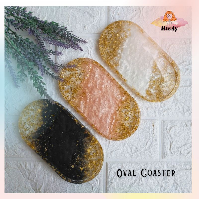 Jual Oval Tray Coaster Round Aestethic Tatakan Nampan Baki Gelas Lilin ...