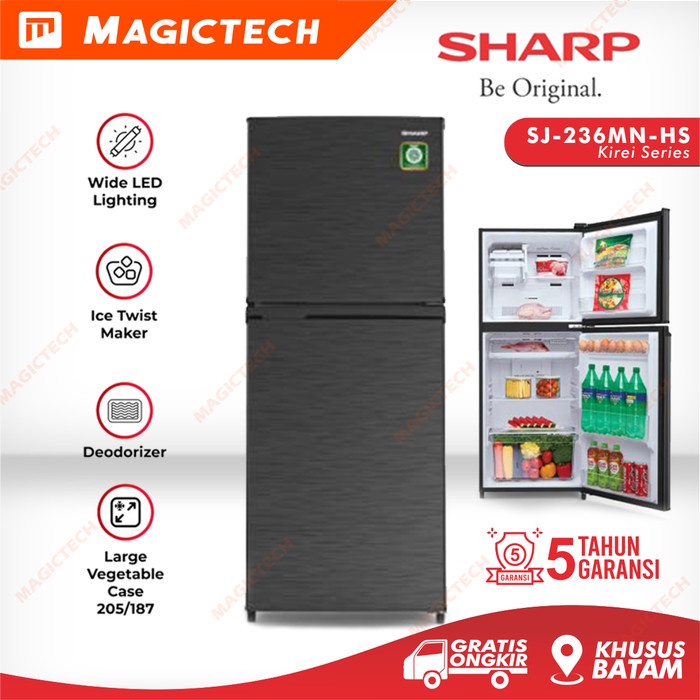Jual KULKAS SHARP 2 PINTU SJ-236MN-HS / SJ-236 205L KIREI SERIES | Shopee Indonesia
