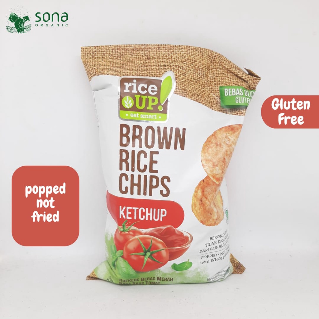 Jual Rice UP! Brown Rice Chips(Keripik Beras Merah)Ketchup 60G - Saus Tomat | Shopee Indonesia