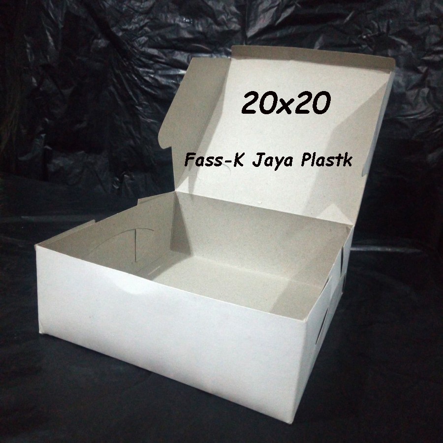 Jual dus kotak polos tebal 20x20 / dus makanan / nasi / kue bolu ...