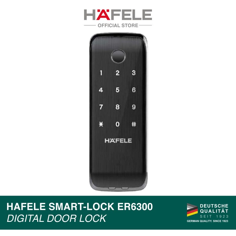 Jual Hafele Smart Door Lock Pintu Digital ER6300 Fingerprint Black ...