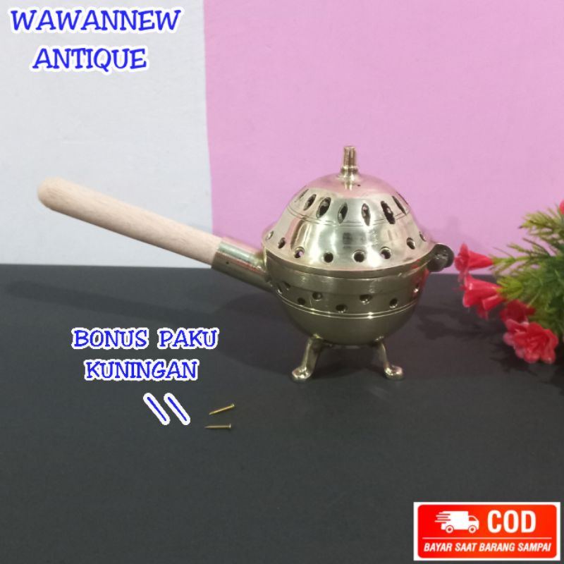 Jual Tempat Tungku Ratus Kuningan Ratus Gelas Spa Antik Murah 14cm ...
