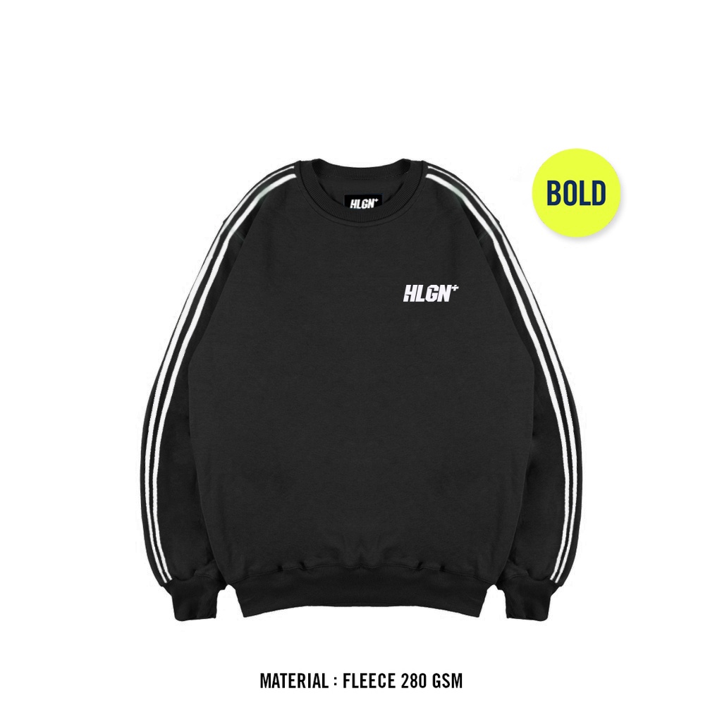 Jual Hooligans Sweater Crewneck Bold Linea Black | Shopee Indonesia