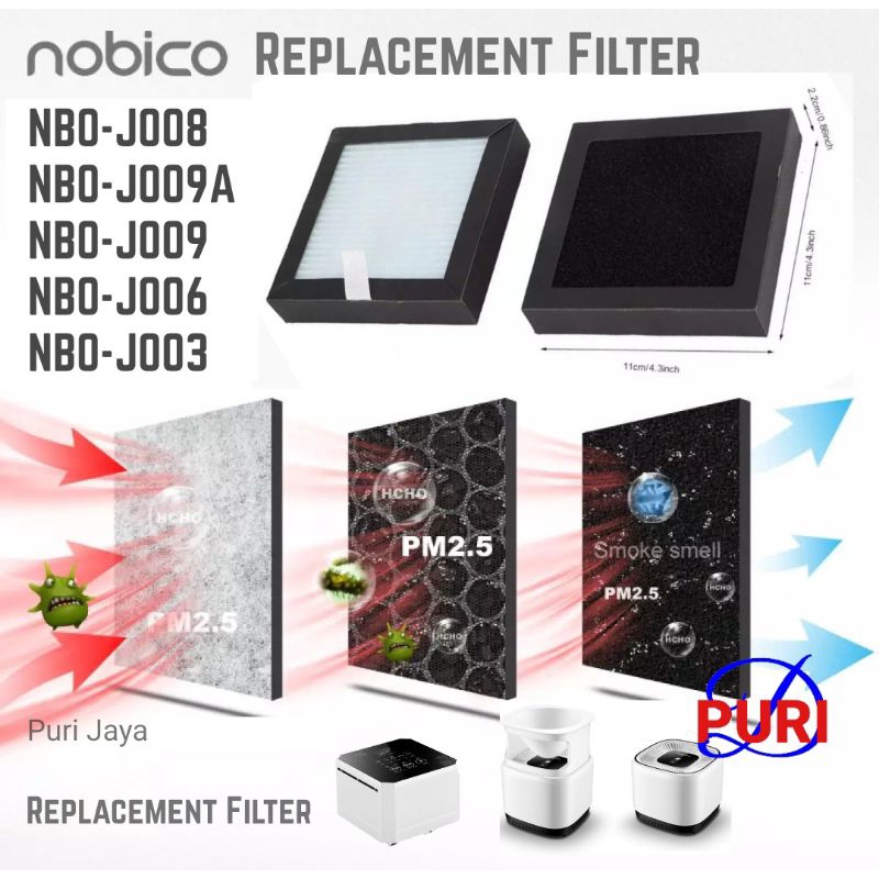 Jual Filter Nobico Hepa Air Purifier Ion Udara Carbon J008 J009A J006 J003 | Shopee Indonesia